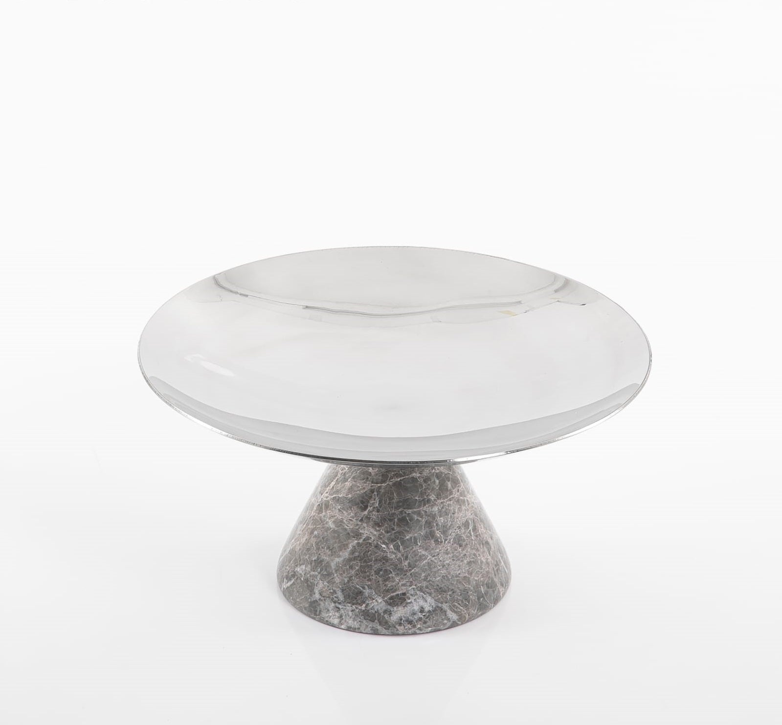 Silver Metal Stand with Marble Base – Al jameel Showroom